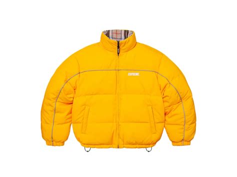 Buy Supreme Reversible Puffer Jacket Yellow Fw24 Sasom