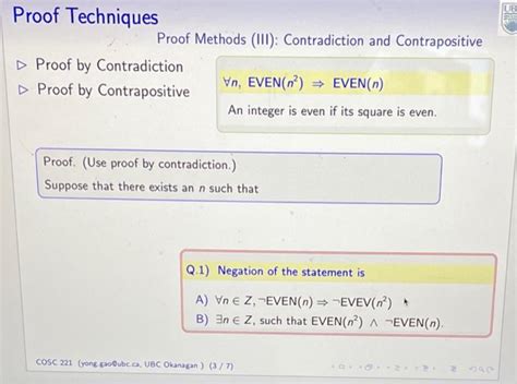 Solved Proof Techniques Proof Methods Iii Contradiction