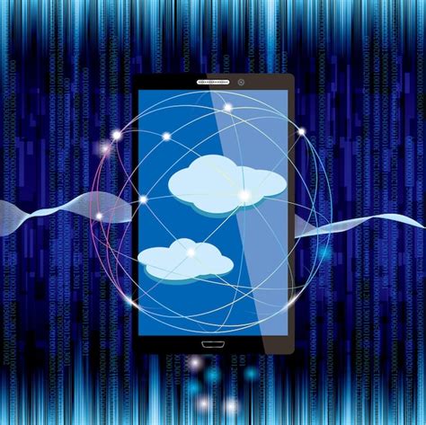 Premium Vector Vector Drawn Mobile Phone Cloud Computing Concept