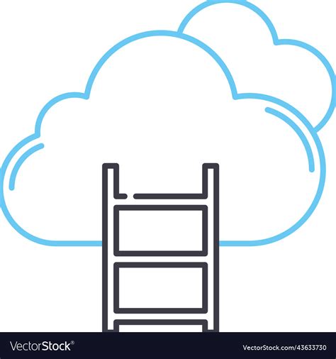 Cloud Storage Line Icon Outline Symbol Royalty Free Vector