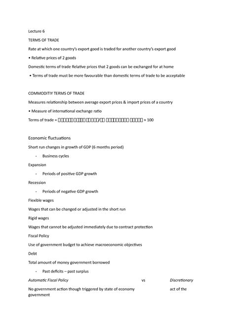 Lecture 6 Notes ECON001 SMU Studocu
