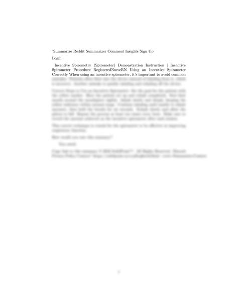 Solution Incentive Spirometry Spirometer Demonstration Instruction Incentive Spirometer