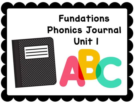 Fundations Level 1 Unit 1 Phonics Journal Half Composition Book Size