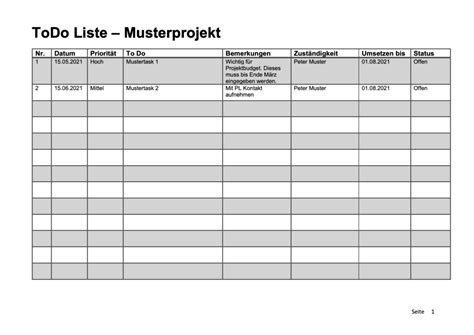 To Do Liste erstellen Kostenlose Vorlagen für Word und Excel