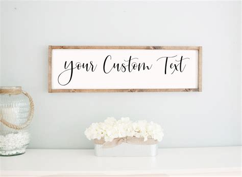 Framed Custom Wood Sign Personalized Words Wooden Wall Decor Rustic