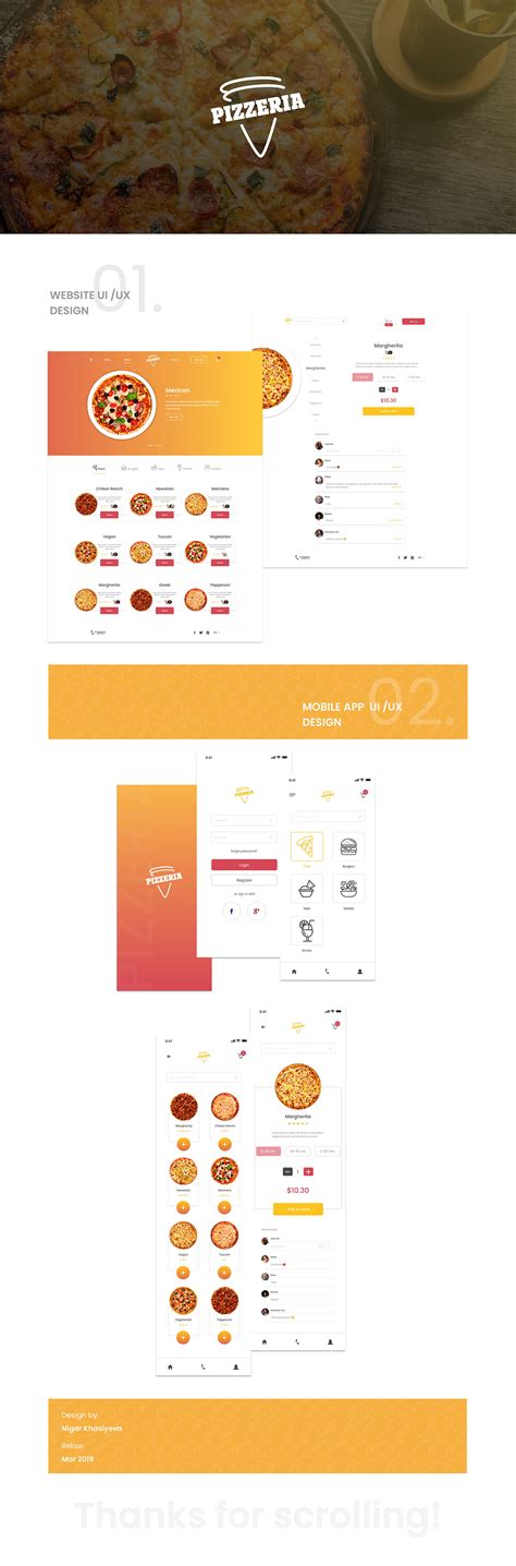 Pizzeria UX UI Design Behance