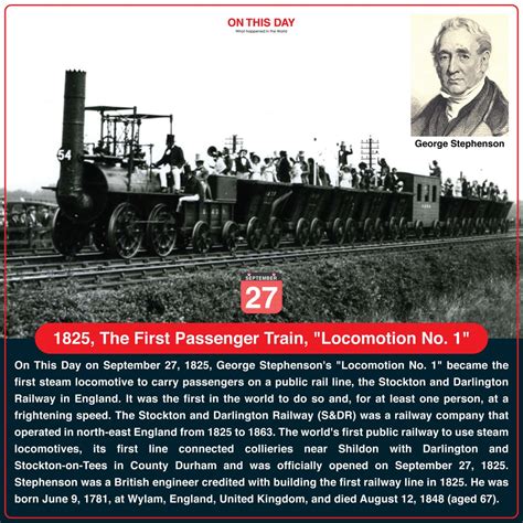 1825 The First Passenger Train Locomotion No 1 Rhistorynetwork