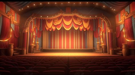 서커스 및 스탠드업 공연을 위한 극장 커튼이 있는 무대 템플릿 3d 렌더링 주형 배경 제품 디스플레이 배경 공연 배경