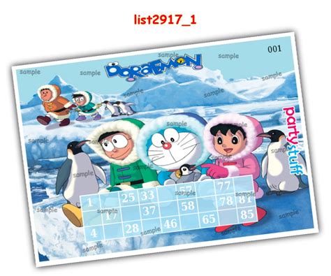 Doraemon Theme Designs In Tambola Housie Cards