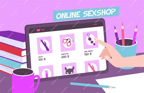 Premium Vector Sex Shop Online Composition With View Of Desktop