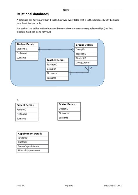 Relational Databases Practice Name Relational