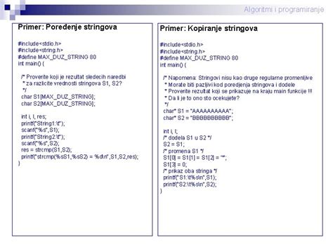 Algoritmi I Programiranje Programski Jezik C Algoritmi I