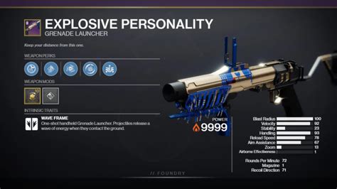 Destiny 2 Explosive Personality God Roll Deltias Gaming