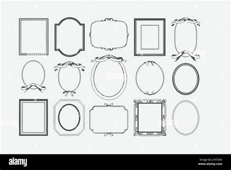 Minimalist Hand Drawn Vector Frames Collection Design Stock Vector