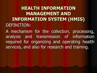 PPT HEALTH MANAGEMENT INFORMATION SYSTEM HMIS PowerPoint Presentation ID