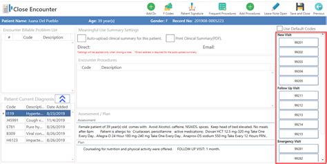 advanced progress note settings use custom closing procedures codes