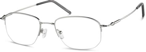 Zenni No Clicks L30 Days Rectangle Glasses Half Rim Flex Titanium Frame