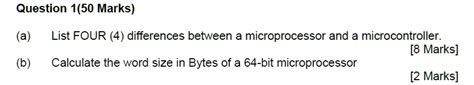 solved question 1 50 marks a list four 4 differences between a