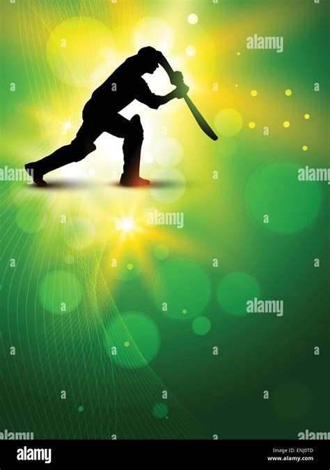 Cricket Background With Batsman Hitting Ball Stock Vector Image And Art Alamy