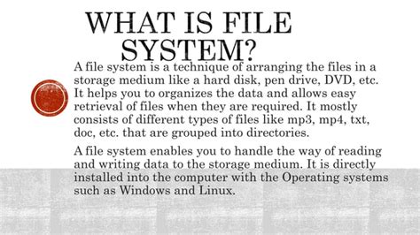 File System Vs Dbms Pptpptx