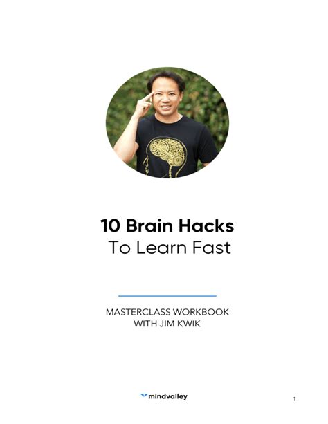 Brain Hacks Workbook Learn Faster With Jim Kwik
