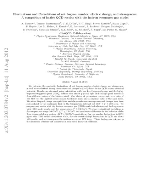 Pdf Fluctuations And Correlations Of Net Baryon Number Electric
