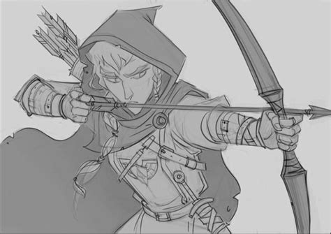 Archer Pose Drawing