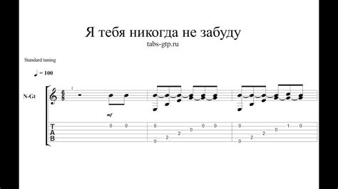 Я тебя никогда не забуду ноты для гитары табы аранжировка Youtube