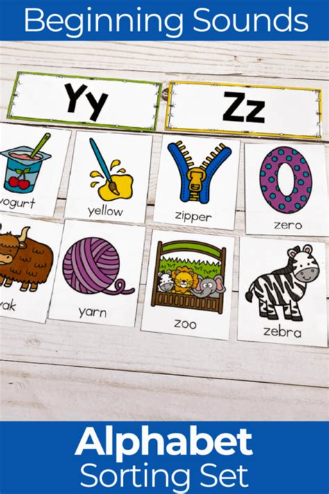 Alphabet Beginning Sounds Picture Cards Sorting Activity