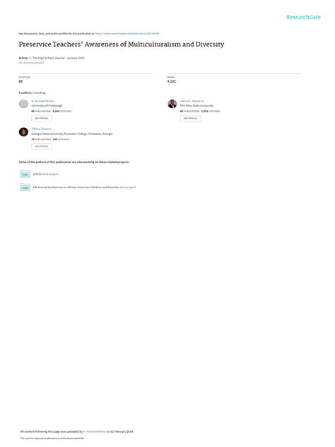 Preservice Teachers Awareness Of Multiculturalism Pdf Stereotypes National Assessment Of