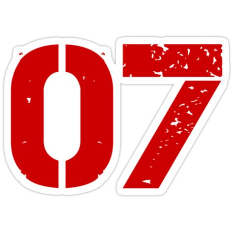 the number 07 stickers by broadcastmedia redbubble