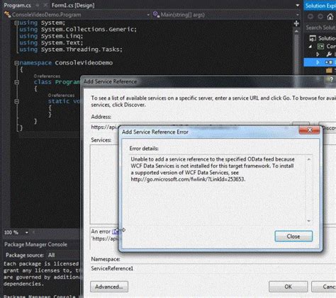 Unable To Add A Service Reference To The Specified Odata Feed