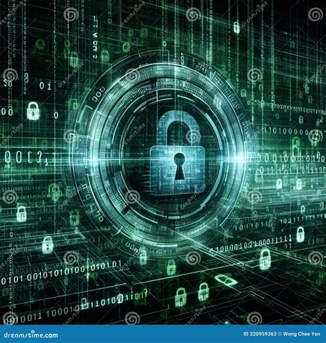 Cyber Security Lock Green Matrix Wallpaper Design Stock Image Image Of Matrix Design 320959363