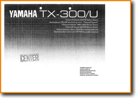 Yamaha Tx 300 Tuner On Demand Pdf Download English