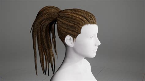 Dreadlock Style Ponytail 3d Model Download Character On