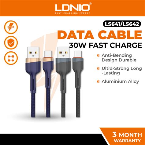 Ldnio Ls641 Ls642 30w Type C Fruit Anti Bend Ultra Stong Aluminium Alloy Fast Charge Cable 1