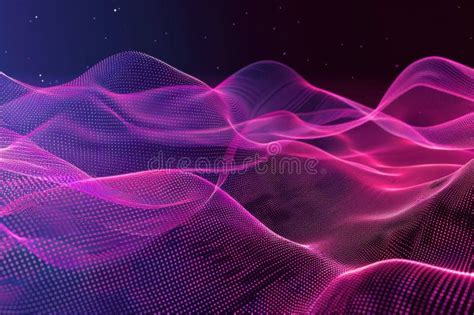 Abstract Digital Wave Pattern In Vibrant Pink And Purple Hues Creating A Futuristic And Dynamic