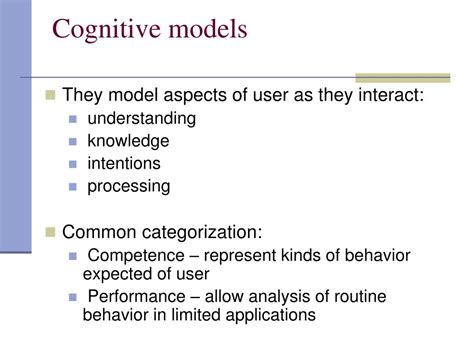 Ppt Cognitive Models Powerpoint Presentation Free Download Id410100