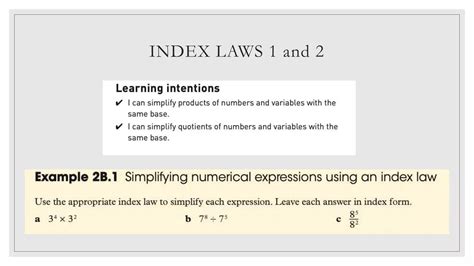 Algebra Index Lawspptx Algebra Index Lawspptx