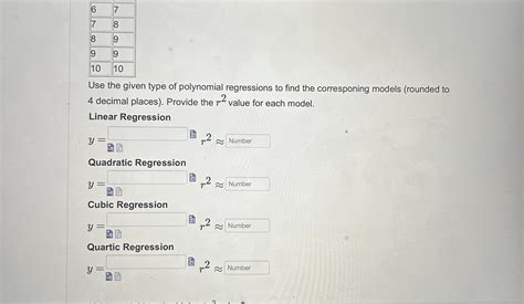 Solved Consider The Following Data Use The Given Type Of