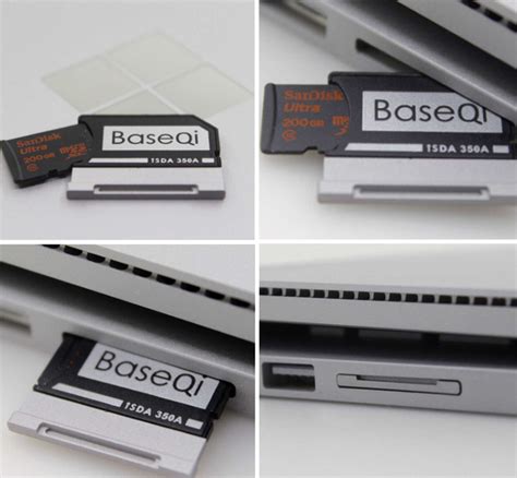 A BASEQI Aluminum Microsd Card Adapter Reader For Microsoft Surface Book