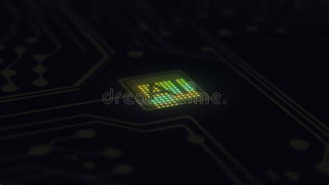 Modern Mobile Artificial Intelligence Microprocessor Connecting With A Circuit Board Stock