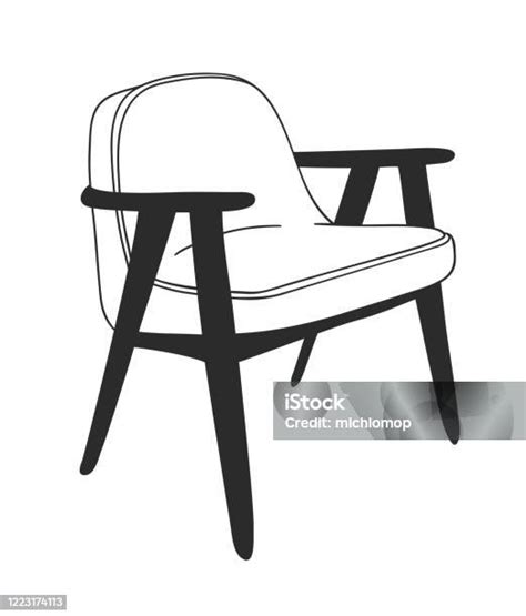 손으로 그린 인테리어 Objecton 흰색 배경입니다 벡터 아늑한 선 그림입니다 창조적 인 예술 작품 낙서 드로잉 의자 가구에 대한 스톡 벡터 아트 및 기타 이미지 Istock