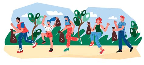 건강하고 환경 친화적 인 라이프 스타일의 Plogging 자원 봉사 캠페인 벡터 플로깅에 대한 스톡 벡터 아트 및 기타 이미지