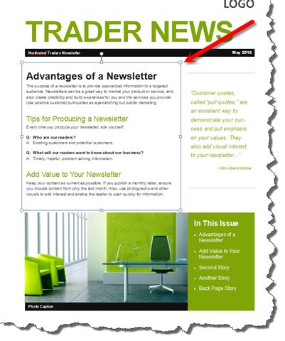 Manipulating And Working With MS Publisher 2016 Templates