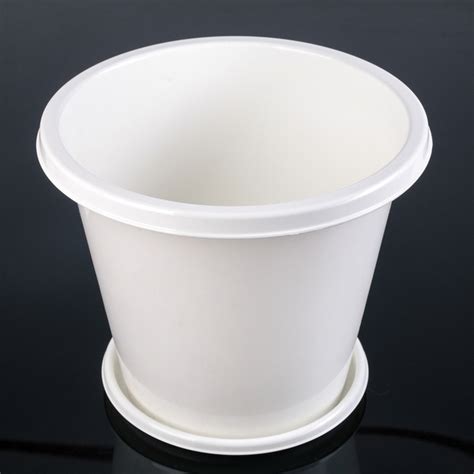 Горшок с поддоном Эконом 10 л цвет белый купить с доставкой по выгодным ценам в интернет