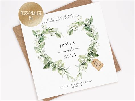 Personalised Son And Daughter In Law Wedding Card Son And Wife Wedding