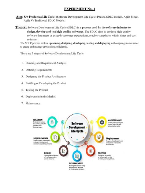 Experiment No 1 Sdl Pdf Software Development Process Agile Software Development