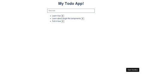 Simple Todo App With Vue Codesandbox