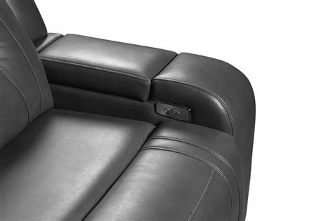 Ryker Leath Aire Power Reclining Loveseat Grey The Brick